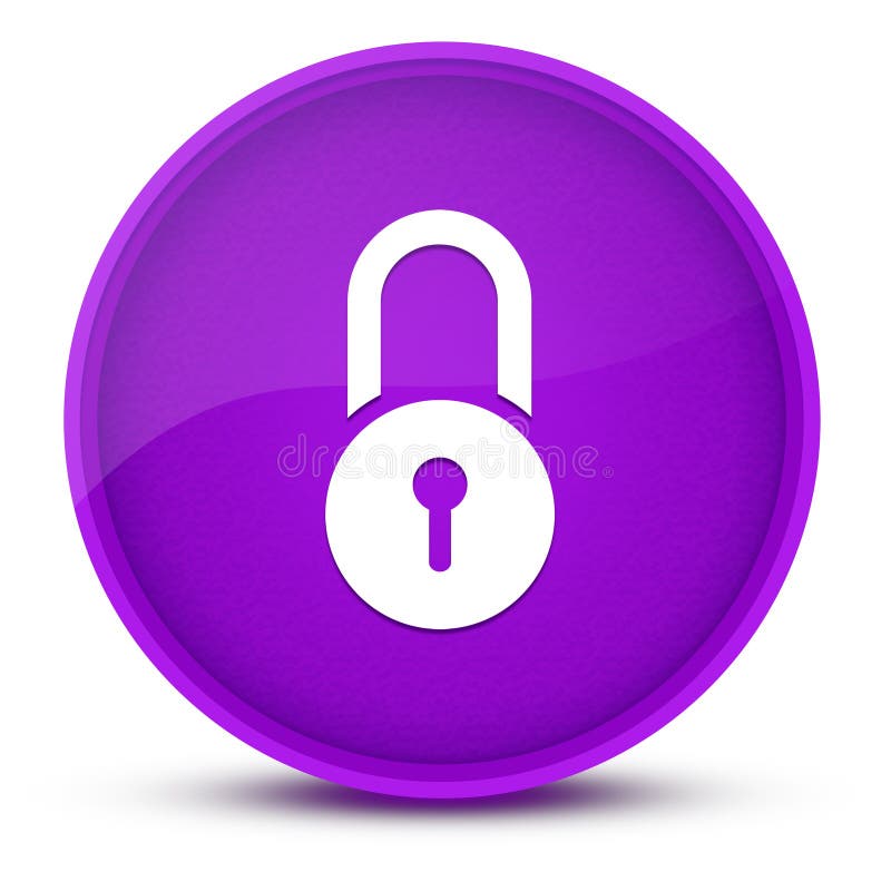 Lock Luxurious Glossy Purple Round Button Abstract Stock Illustration ...