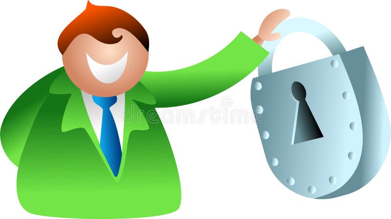 Lock man stock illustration. Illustration of metal, safe - 4164087