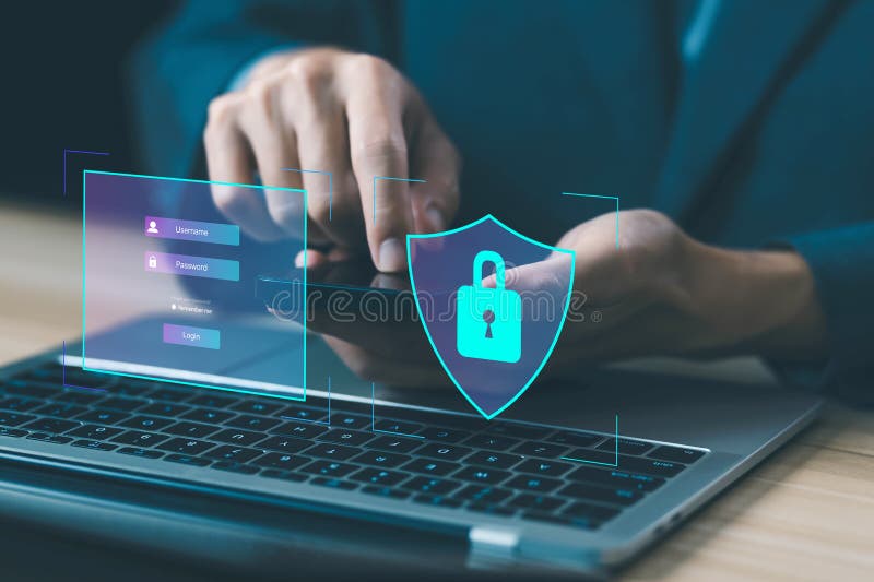 Lock Mark Cybersecurity Internet. Concept of Password Security and ...