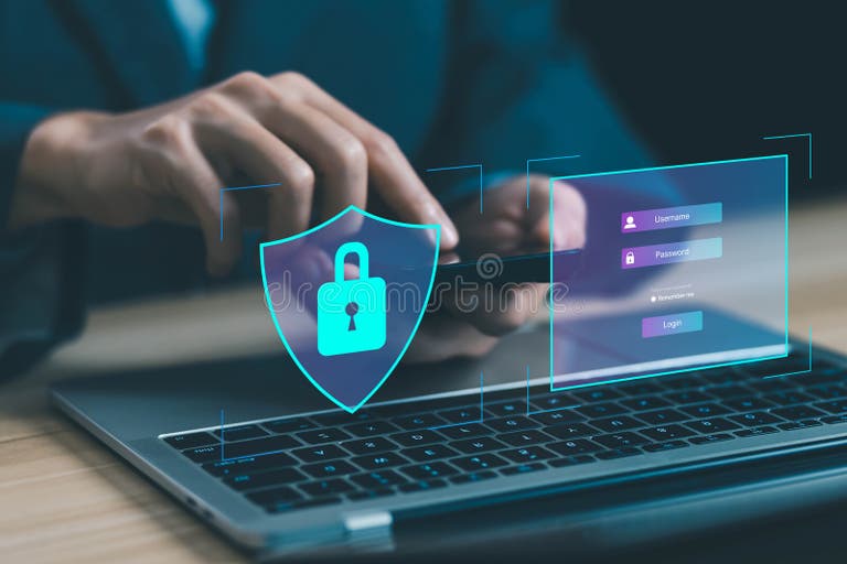 Lock Mark Cybersecurity Internet. Concept of Password Security and ...