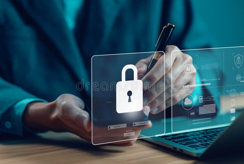 Lock Mark, Cybersecurity Internet. Concept Protect Attacks from a ...