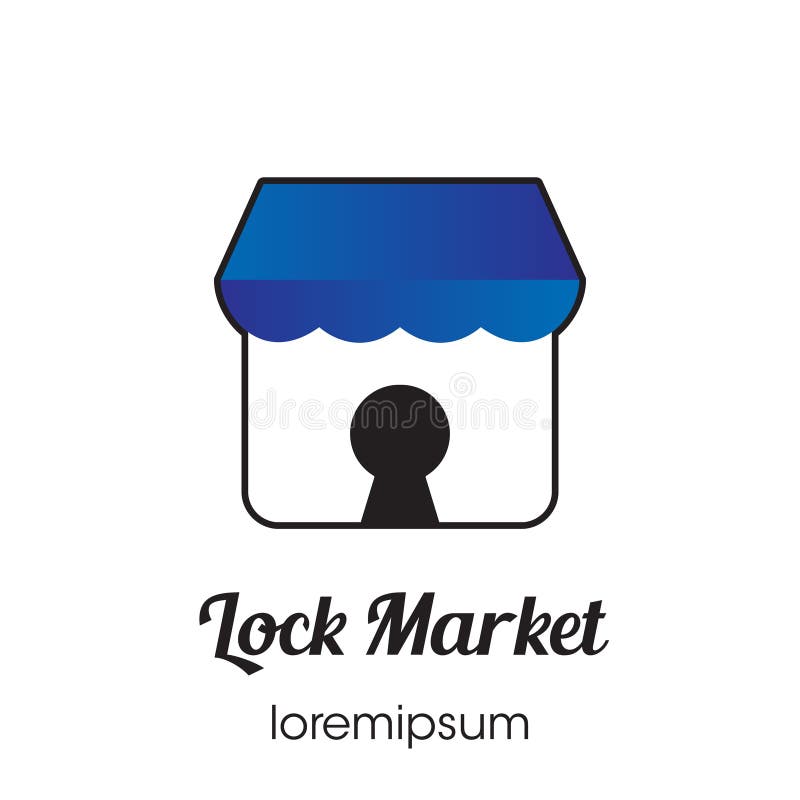 Lock Market Logo or Symbol Template Design Stock Vector - Illustration ...