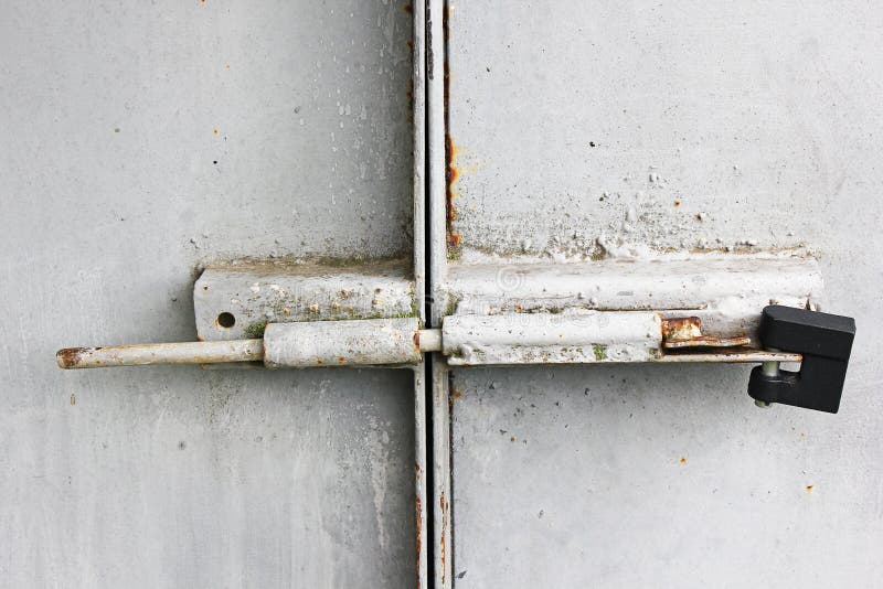 Lock on the metal gate stock photo. Image of iron, access - 143139158
