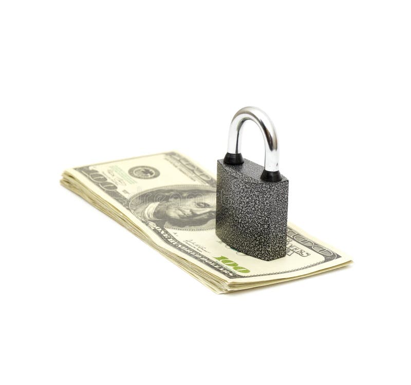 Lock and money stock photo. Image of isolated, protection - 17445780