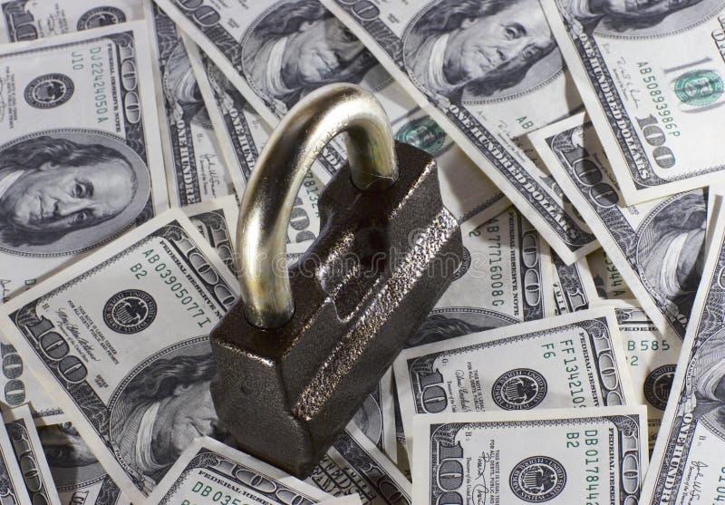 The lock and money stock photo. Image of count, covetousness - 1803494