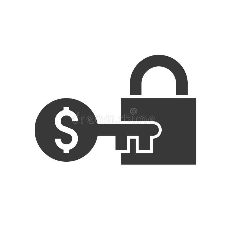 Lock and Money Gold Key, Key of Success Concept Icon Stock Vector ...
