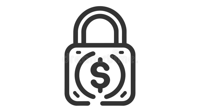 Lock Money Icon. Line Vector Stock Vector - Illustration of business ...