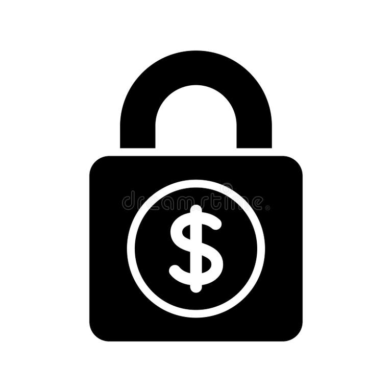 Lock and Money Icon. Security Money Bank Lock. Vector Illustration ...