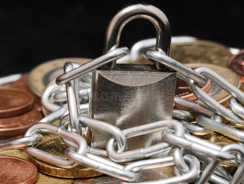 Lock and Money stock photo. Image of padlock, paper - 245384024