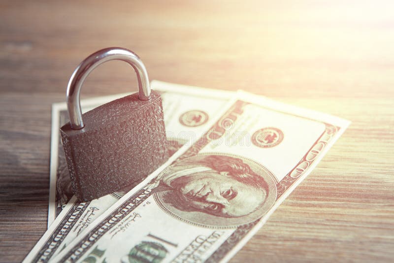 Lock and Money on the Table Stock Image - Image of concept, symbol ...