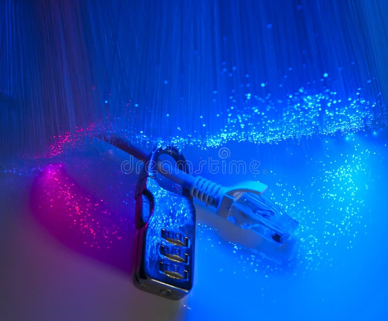 Lock and network cable stock photo. Image of access, firewall - 21563202