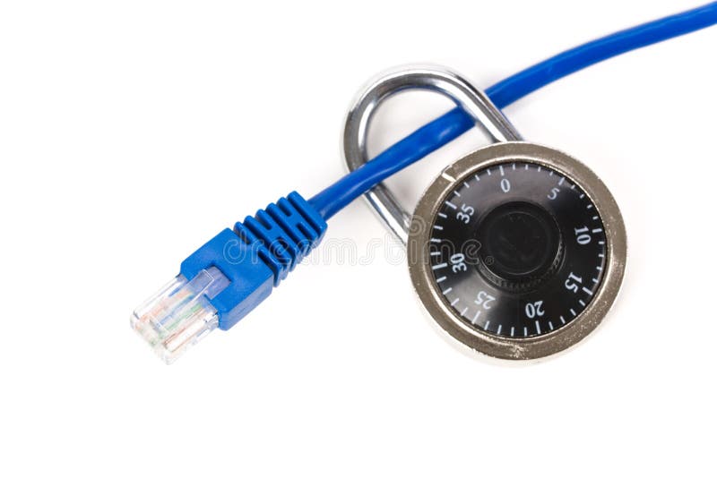 Lock and network cable stock photo. Image of access, firewall - 21563202