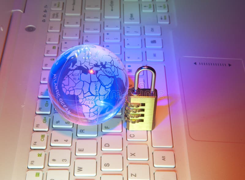 Lock and network cable stock photo. Image of internet - 22323350