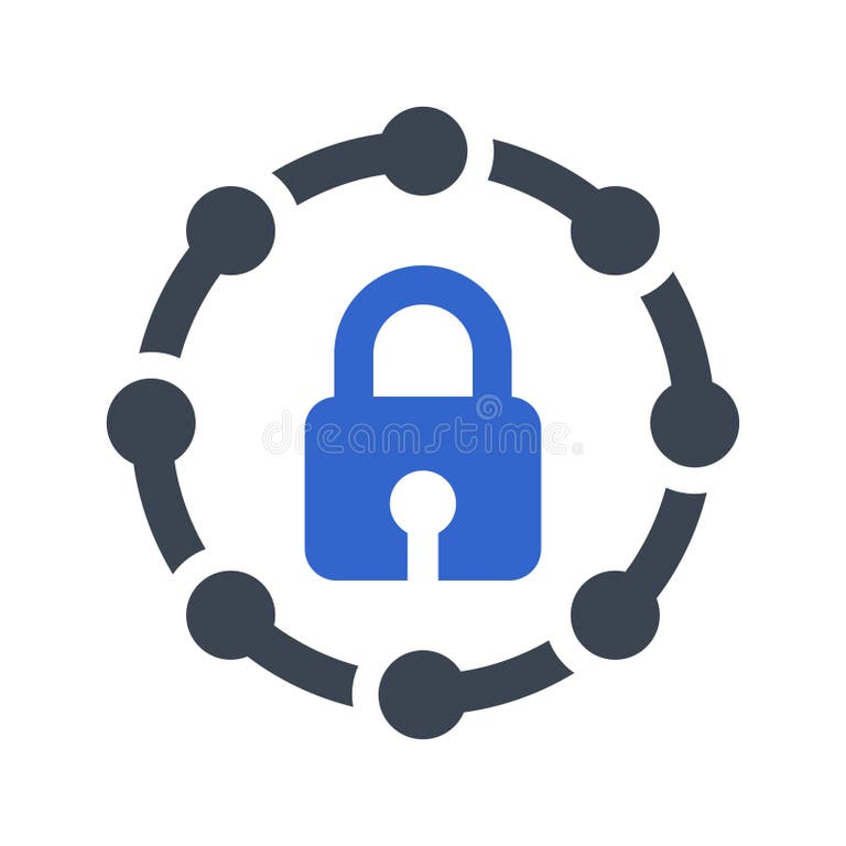 Lock network icon stock vector. Illustration of security - 351613049