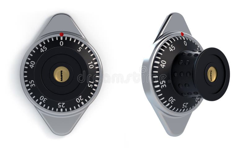 Lock with Numbers Flat Vector Illustration Stock Vector - Illustration ...