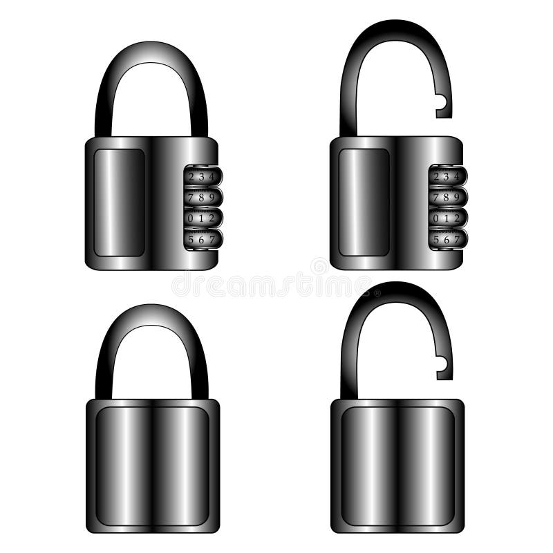 Lock with Numbers Vector Illustration Stock Vector - Illustration of ...
