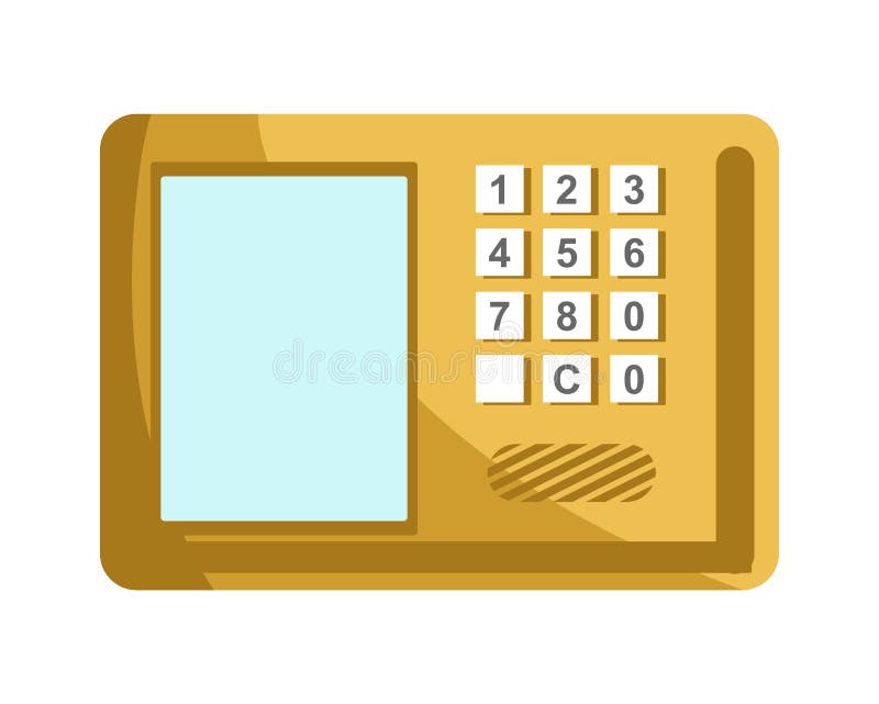 Lock with Numeric Panel To Enter Password and Screen Stock Vector ...