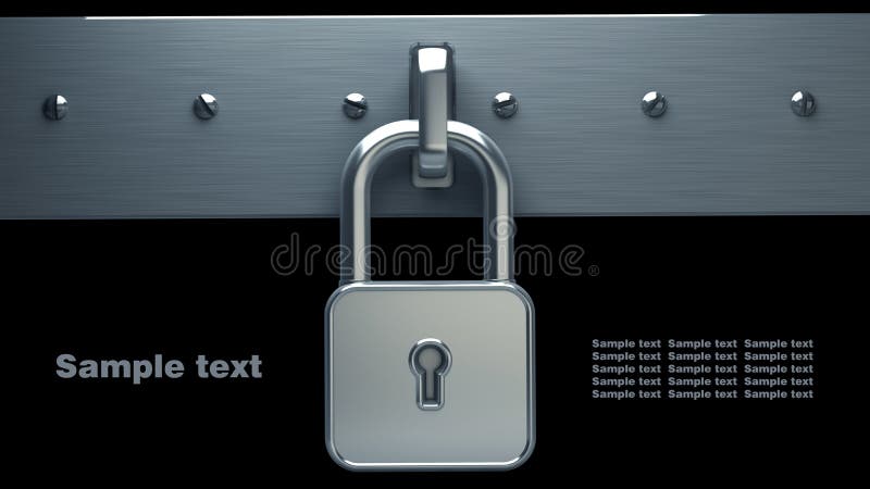 Lock. Objects over black stock illustration. Illustration of expertise ...