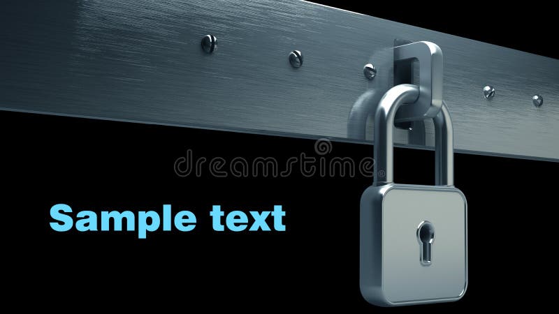 Lock. Objects over black stock illustration. Illustration of hinge ...