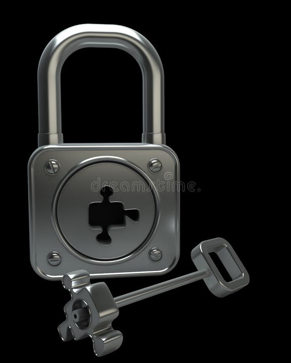 Lock. Objects over black stock illustration. Illustration of high ...