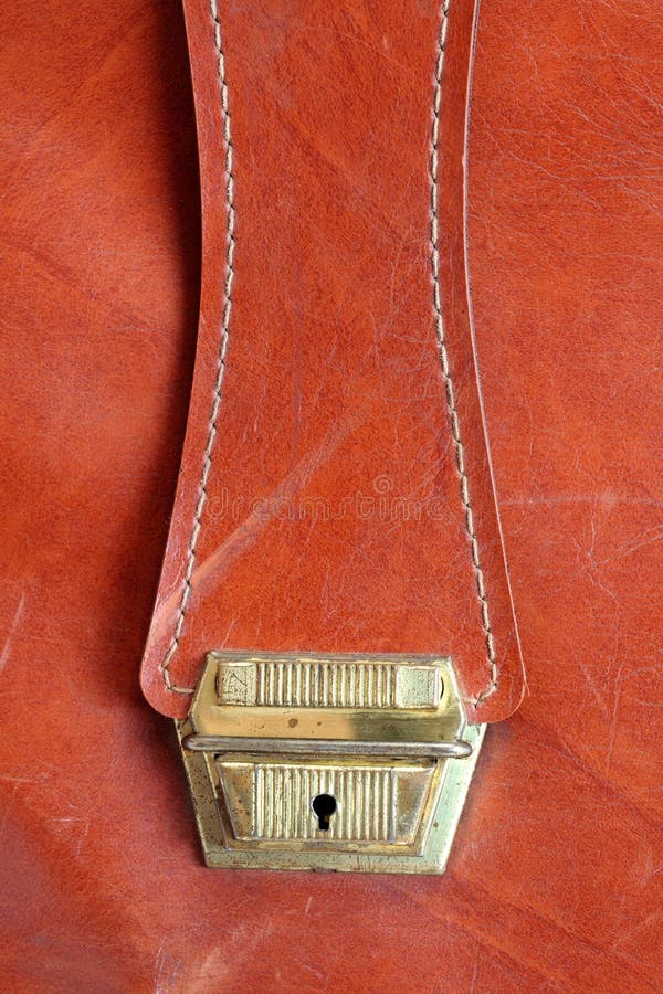Lock on old leather bag stock image. Image of luggage - 19553955