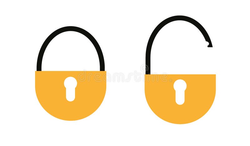 Lock Open and Lock Closed Icons. Padlock Symbol - Stock Vector Stock ...