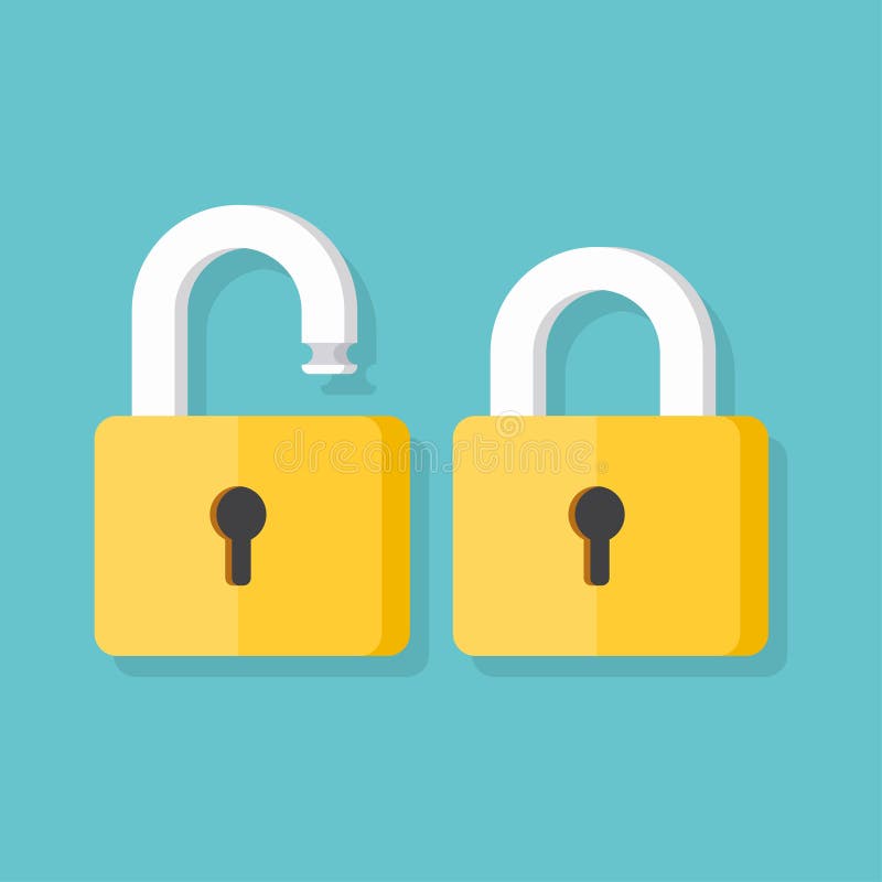 Lock Open and Lock Closed Vector Icons Stock Vector - Illustration of ...