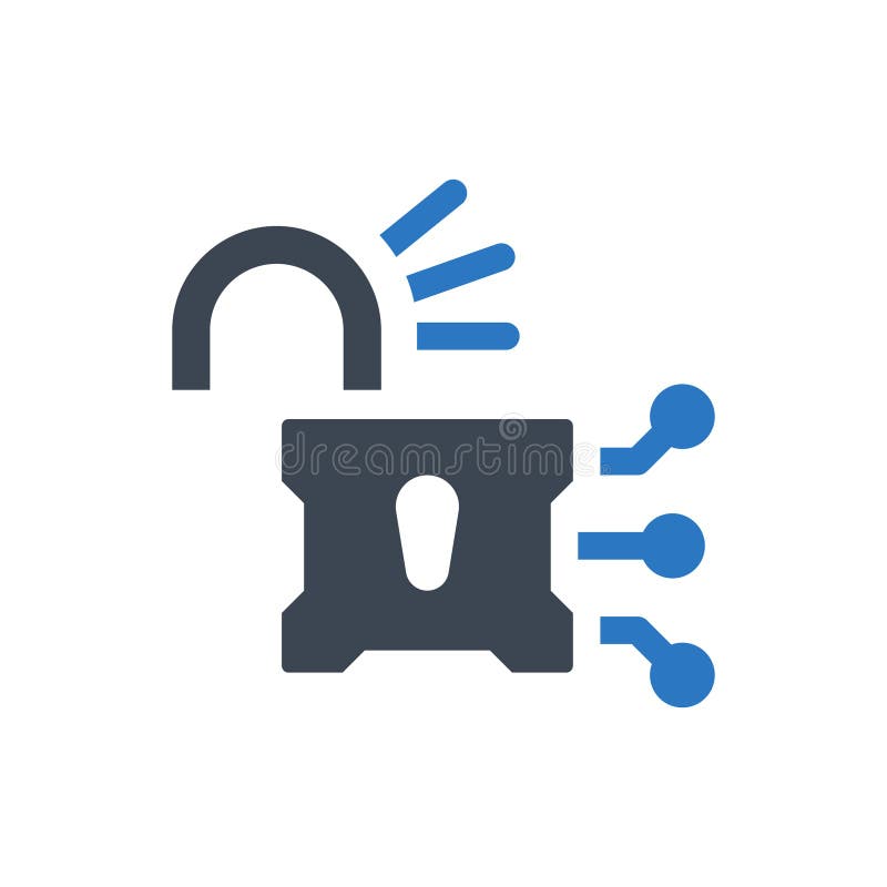 Lock open icon stock vector. Illustration of symbol - 219956607