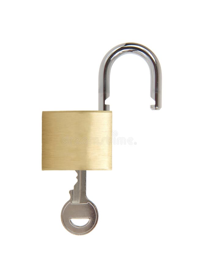 Open Padlock Inserted Key Isolated Stock Photos - Free & Royalty-Free ...