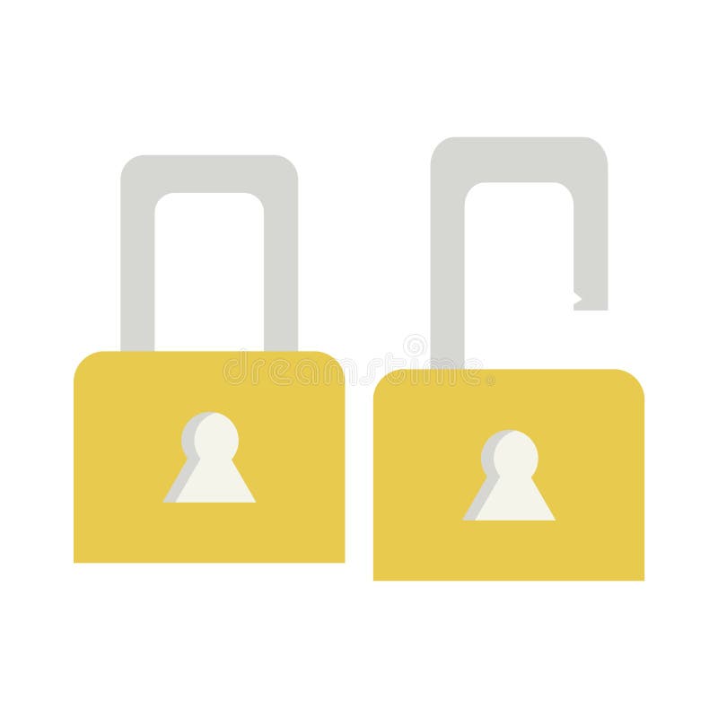 Lock Open and Lock Closed Icon Vector Illustration. Stock Vector ...