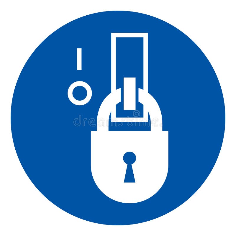Lock Out in De-Energized State Symbol Sign,Vector Illustration ...