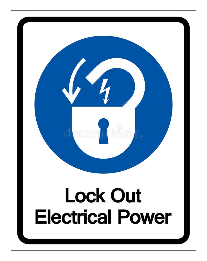 Lock Out Electrical Power Symbol Sign, Vector Illustration, Isolate on ...