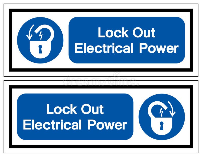 Lock Out Electrical Power Symbol Sign, Vector Illustration, Isolate on ...