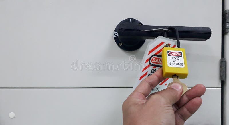Lockout Devices and Safety First Point Stock Image - Image of demo ...