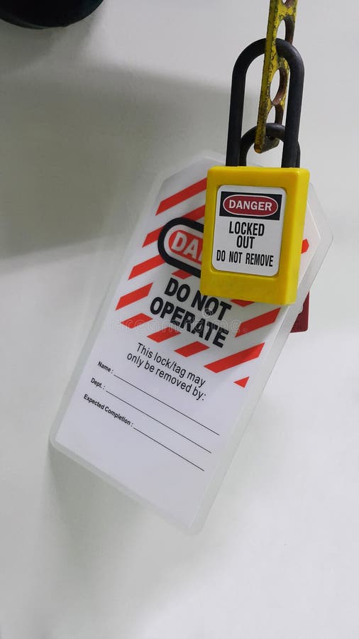 Lockout Devices and Safety First Point Stock Photo - Image of blue ...