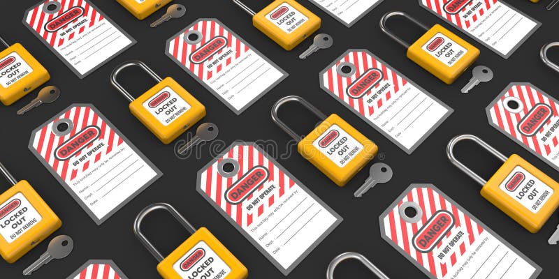 Lock Out, Tag Out with a Danger Tag 3d Render Illustration Stock ...