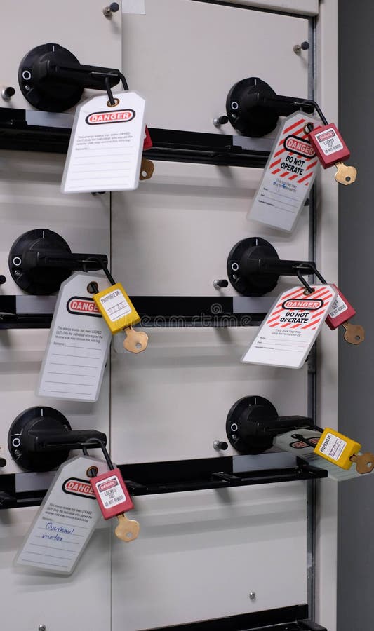 Lock Out for Electrical Maintenance Stock Photo - Image of business ...