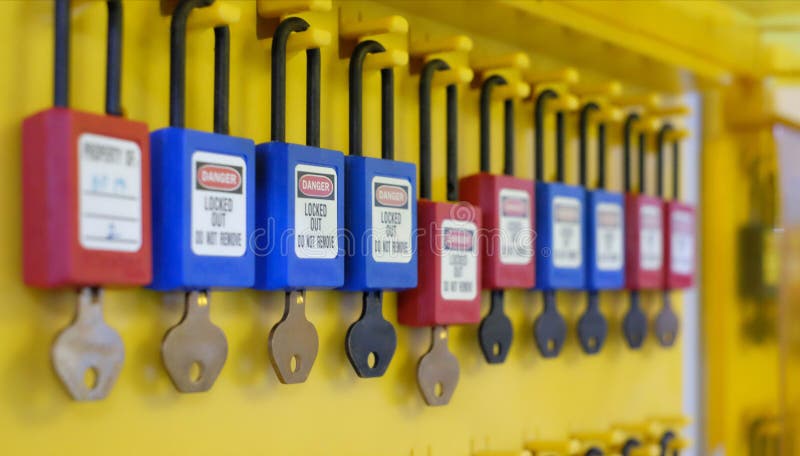 Lock Out for Electrical Maintenance Stock Image - Image of color, mills ...