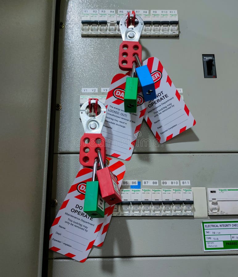 Lock Out Take Out LOTO on the Main Switch Panel Box Located in a ...