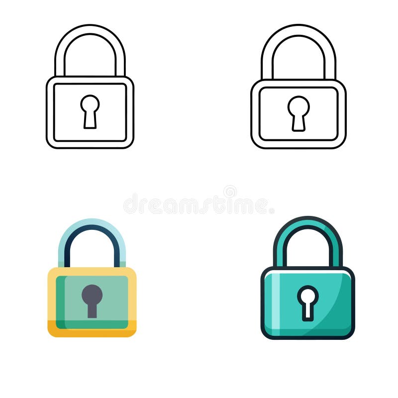 Lock Outline Element Design for Templates Stock Vector - Illustration ...