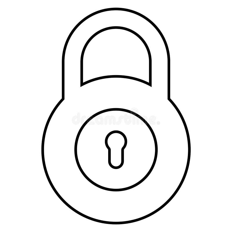 Lock Outline Sign. Security Lock Vector Eps10 Onw White Background ...