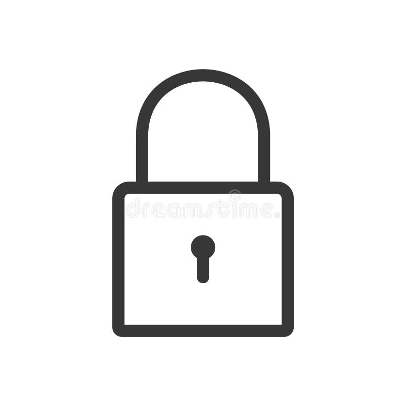 Lock Outline Vector. Lock Flat Style Icon. Security Sign. Lock Icon in ...