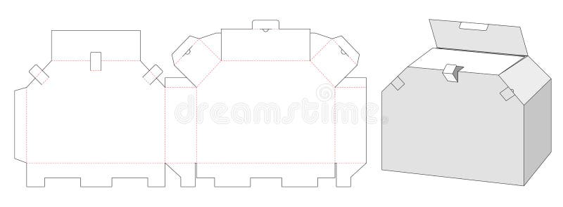 3 Lock Packaging Box Die Cut Template Design Stock Vector ...