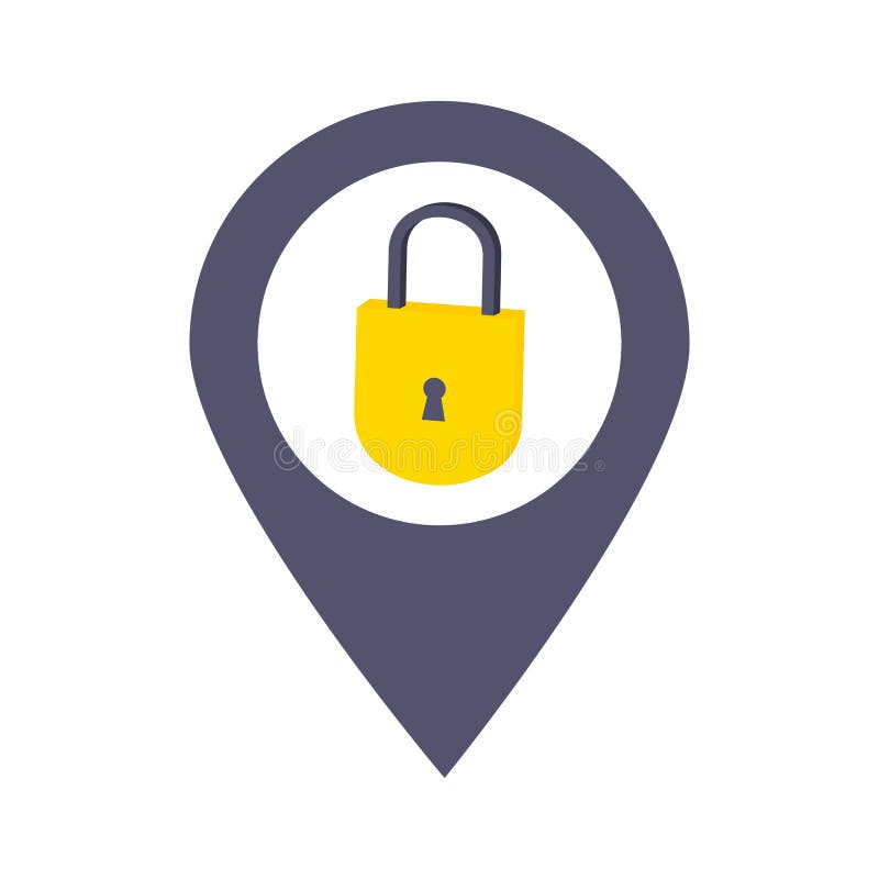 Lock Pad Location Map Pin Pointer Icon. Element of Map Point for Mobile ...