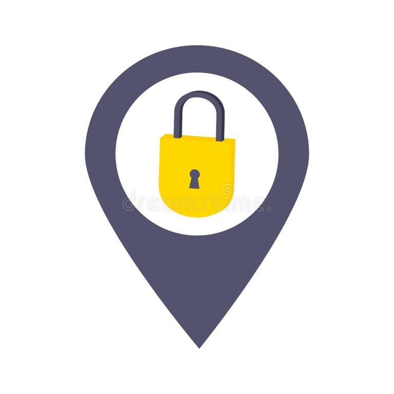 Lock Pad Location Map Pin Pointer Icon. Element of Map Point for Mobile Concept and Web Apps ...