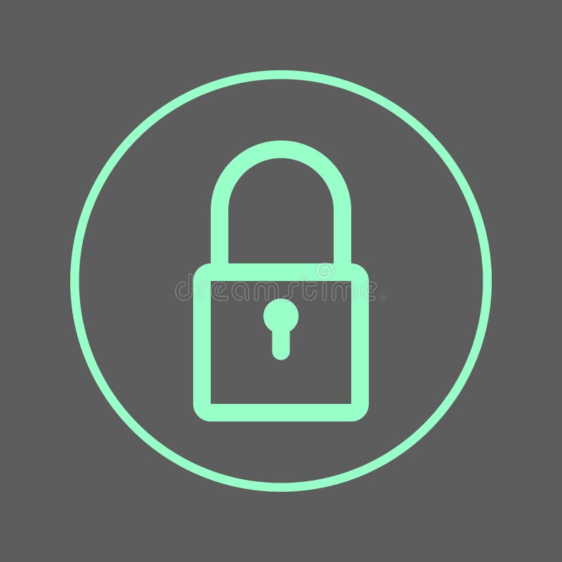 Lock, Padlock Circular Line Icon. Password Round Colorful Sign. Flat ...