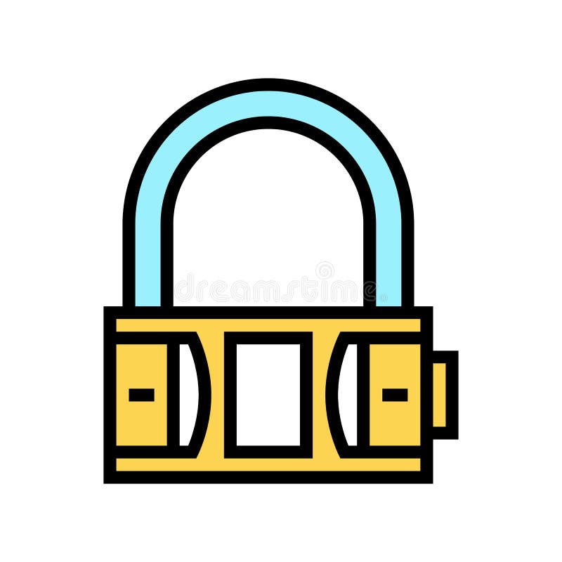 Lock Padlock Color Icon Vector Illustration Stock Illustration ...
