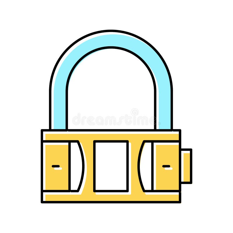 Lock Padlock Color Icon Vector Illustration Stock Vector - Illustration ...