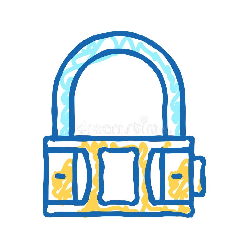 Lock Padlock Icon Doodle Illustration Stock Vector - Illustration of ...