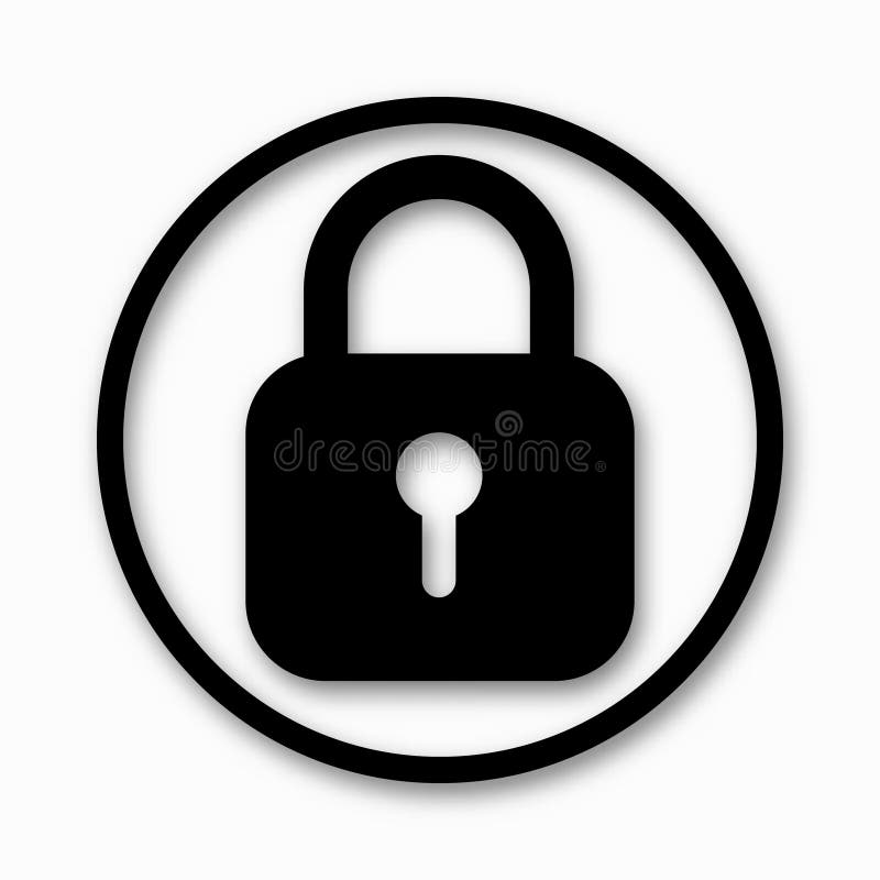 Lock Padlock Icon. Vector Sign Stock Vector - Illustration of icon ...